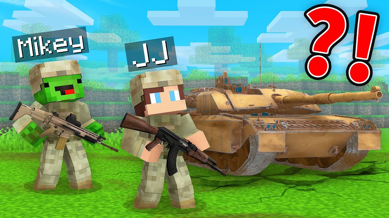 JJ and Mikey Became Military - Minecraft Maizen - YouTube