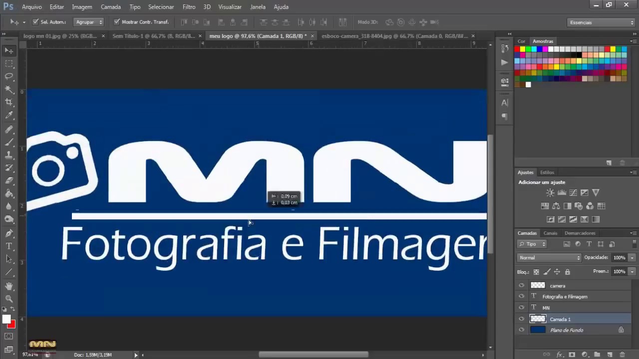 Tutorial Básico Photoshop - (02) Criando Logo com fundo transparente ...