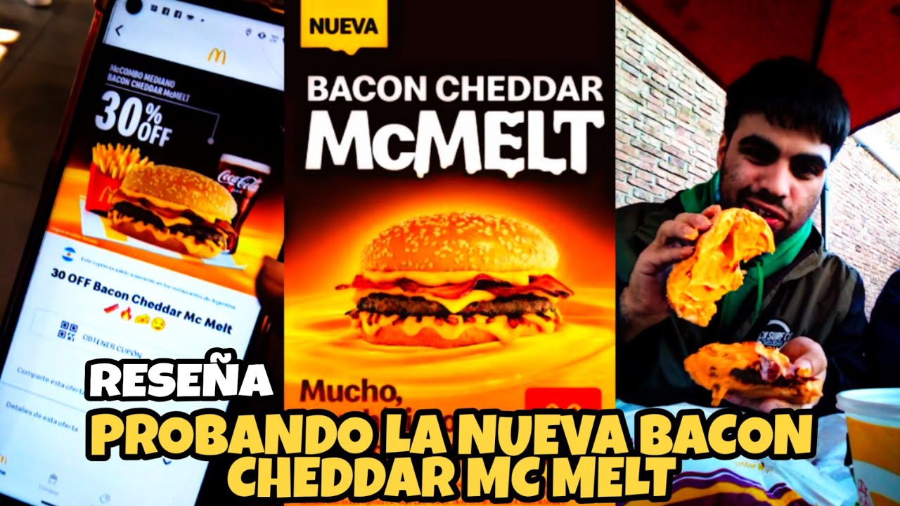 Probando la nueva 🥓BACON CHEDDAR MC MELT🍔🧀 de MCDONALDS (Reseña, vlog ...
