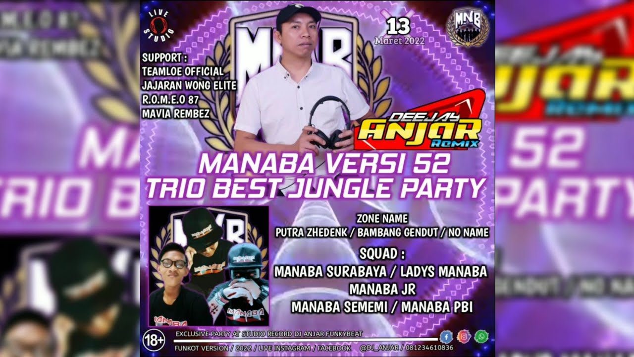 MANABA versi 52 TRIO BEST JUNGLE PARTY (DJ ANJAR) - YouTube