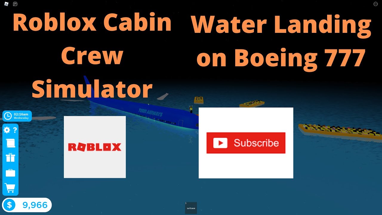 Roblox Cabin Crew Simulator - Water Landing on Boeing 777 - YouTube