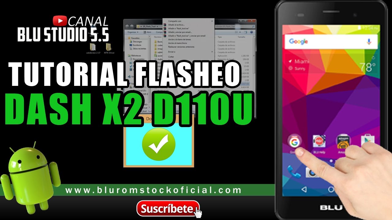 TUTORIAL FLASHEO BLU DASH X2 D110U | ROM STOCK OFICIAL 2017 - YouTube