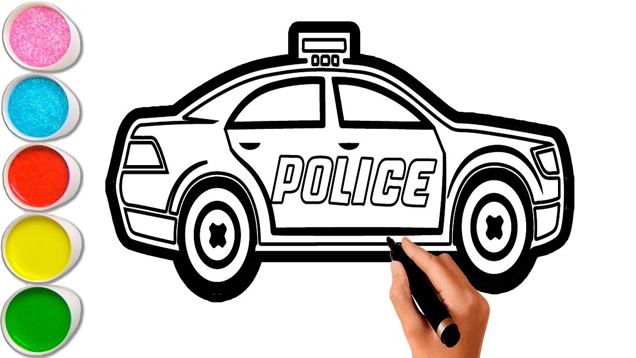 How to Easy Draw Step by Step Police Car /Cara Menggambar dan Mewarnai ...