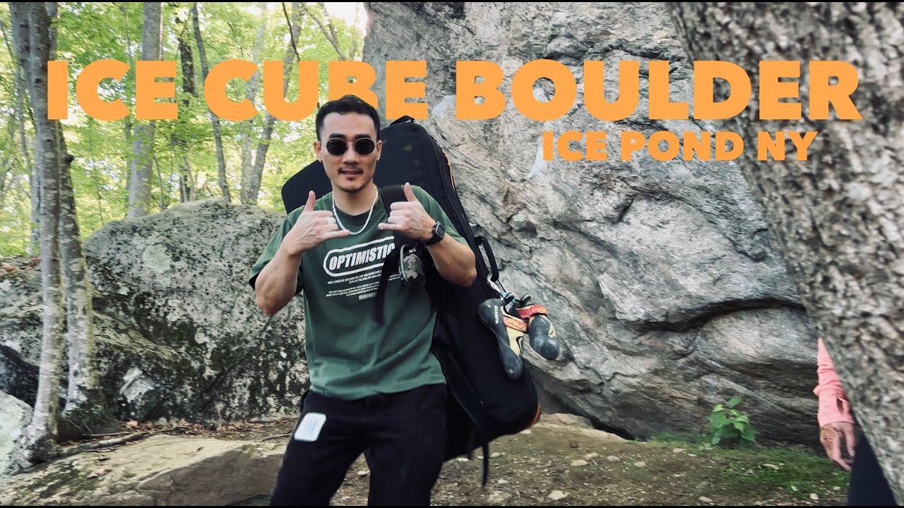 climbing everything on ICE CUBE boulder and some | ICE POND BOULDERING ...