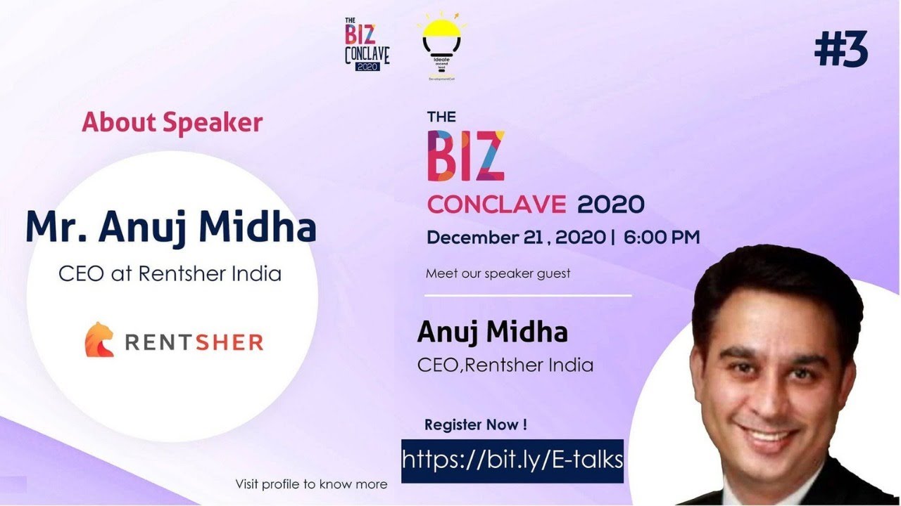 The Biz Conclave with 𝐌𝐫 𝐀𝐧𝐮𝐣 𝐌𝐢𝐝𝐡𝐚 - 𝐂𝐄𝐎 𝐚𝐭 𝐑𝐞𝐧𝐭𝐬𝐡𝐞𝐫 𝐈𝐧𝐝𝐢𝐚 - YouTube