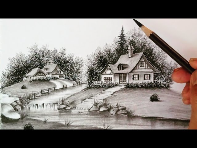 Difficult Drawings Landscape Landscape Drawing With Charcoal Artists