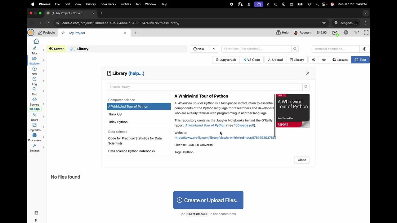 How to Access a Whirlwind Tour of Python in CoCalc - YouTube