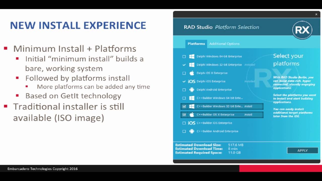 Differences in the new Installer for RAD Studio - YouTube