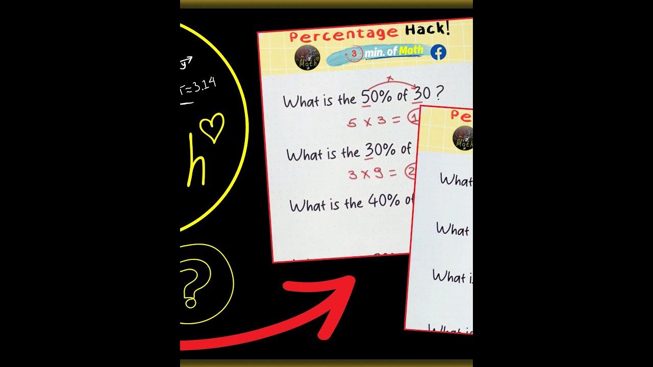 PERCENTAGE HACK - HOW TO WORK OUT PERCENTAGE FAST AND EASY! - YouTube