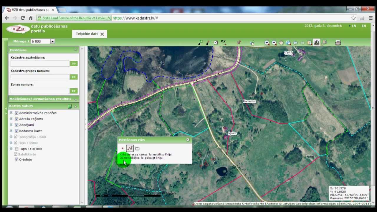 Kadastrs.lv - mērīšanas rīks - YouTube
