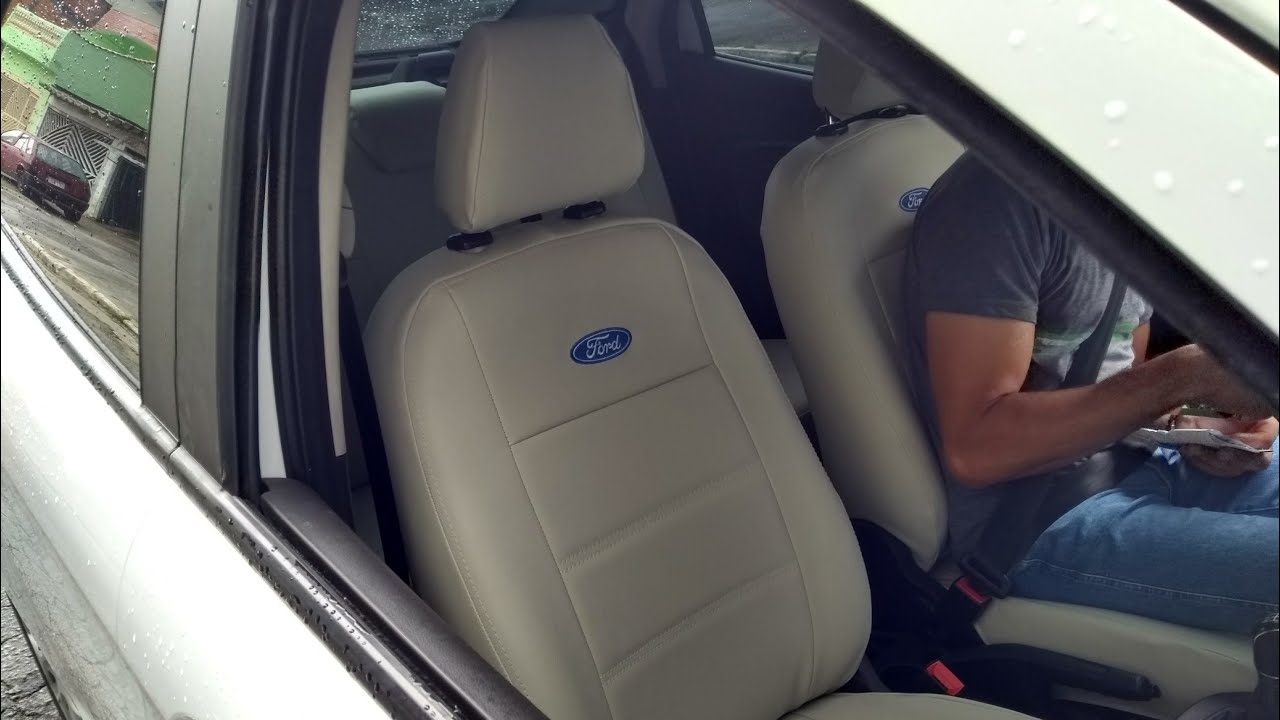 Capa de Banco Ford Ka Sedan { Gomo costurado } Branco Gelo - YouTube