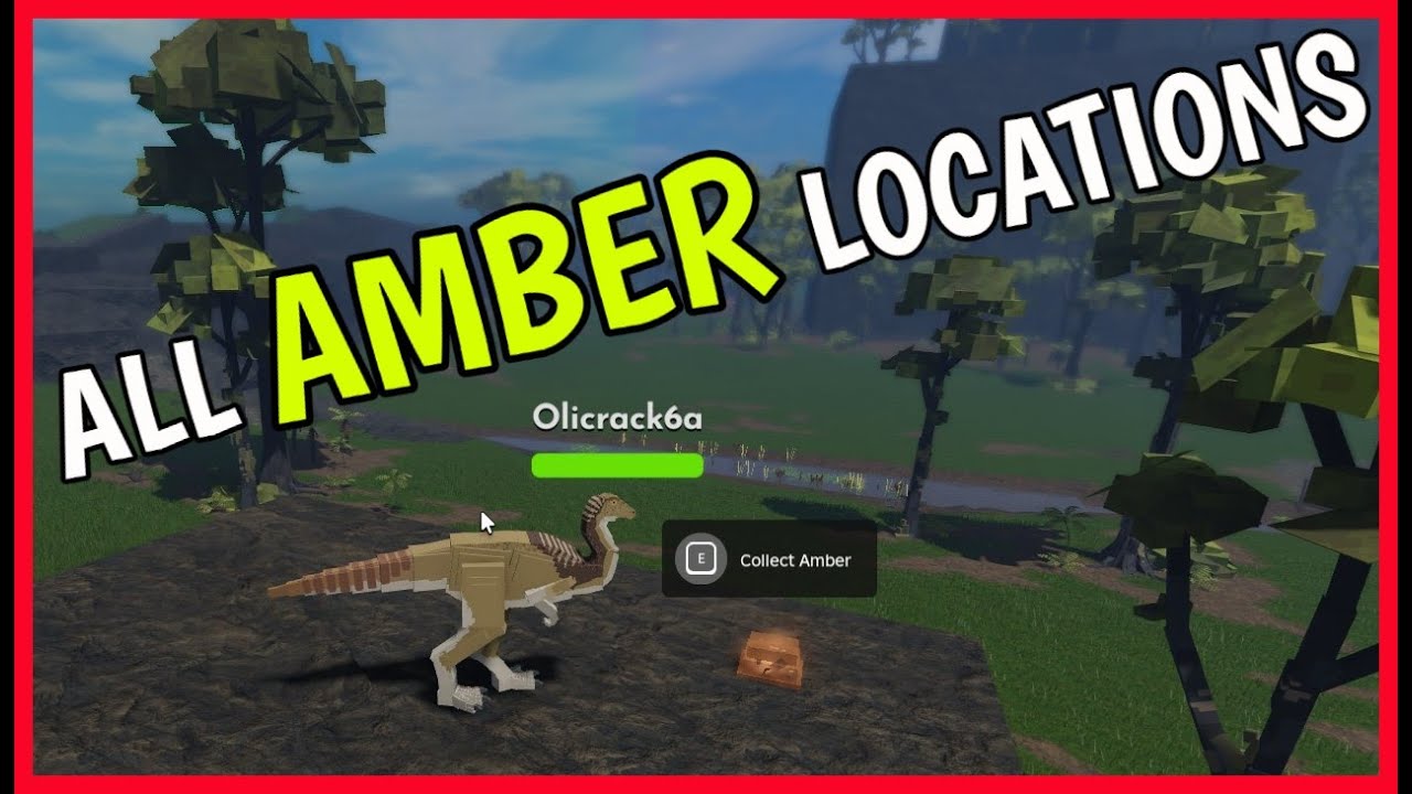 ALL AMBER Locations in JURASSIC BLOCKY 2025 Roblox [ New Update ] - YouTube