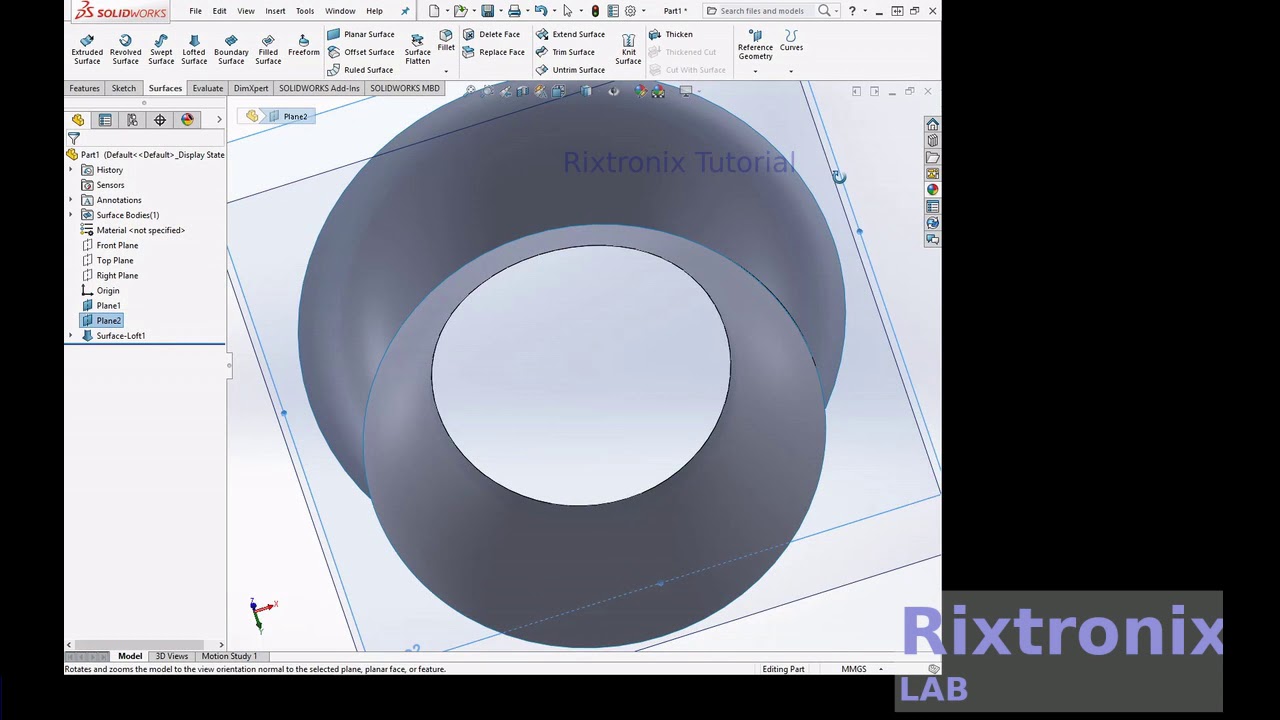 Tutorial designing flower vase v2 0 with surface loft solidworks - YouTube
