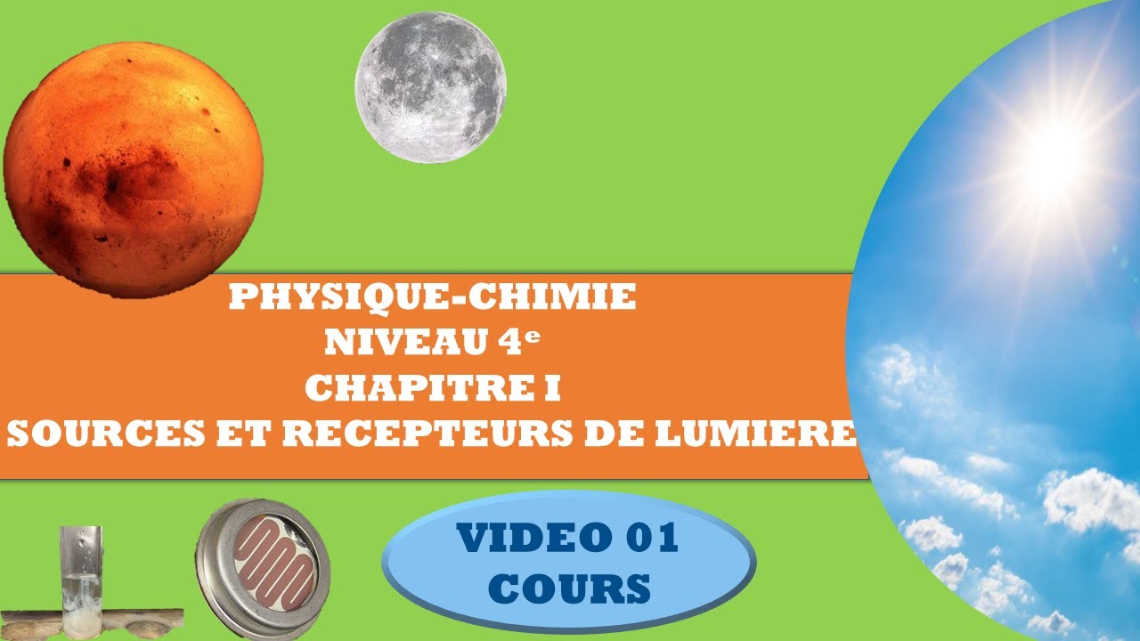PHYSIQUE-CHIMIE NIVEAU 4e - SOURCES ET RECEPTEURS DE LUMIERE VIDEOS 01 ...