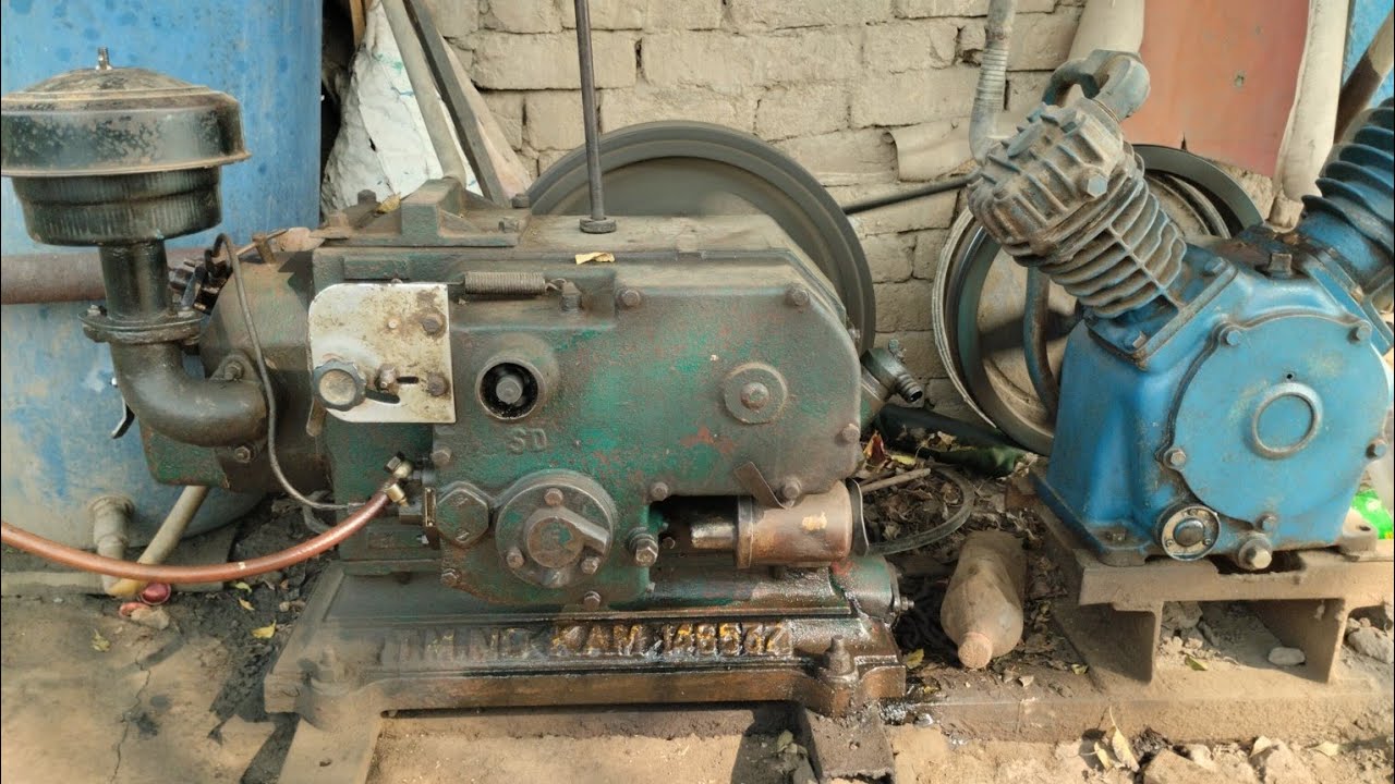 16 HP Old Peter Diesel Engine Startup | How Starting Peter Engine Work ...