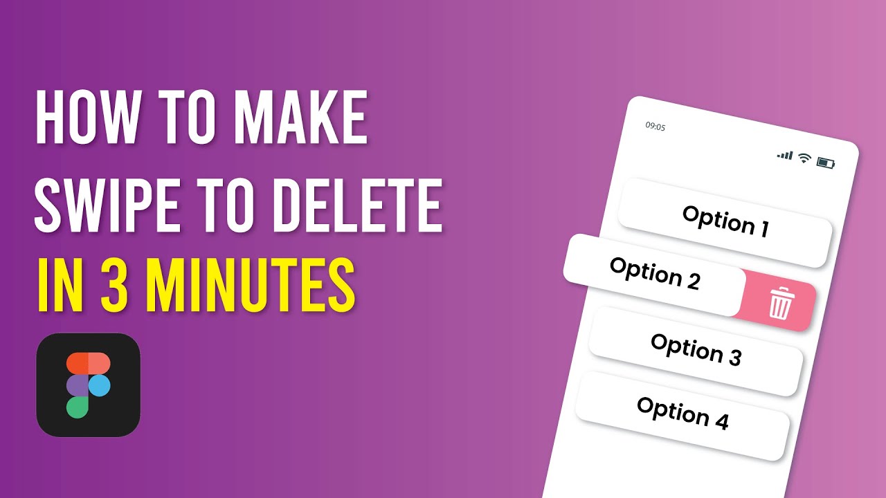 Make SWIPE to Delete Interactive Button in Figma | 3 Minutes Figma ...