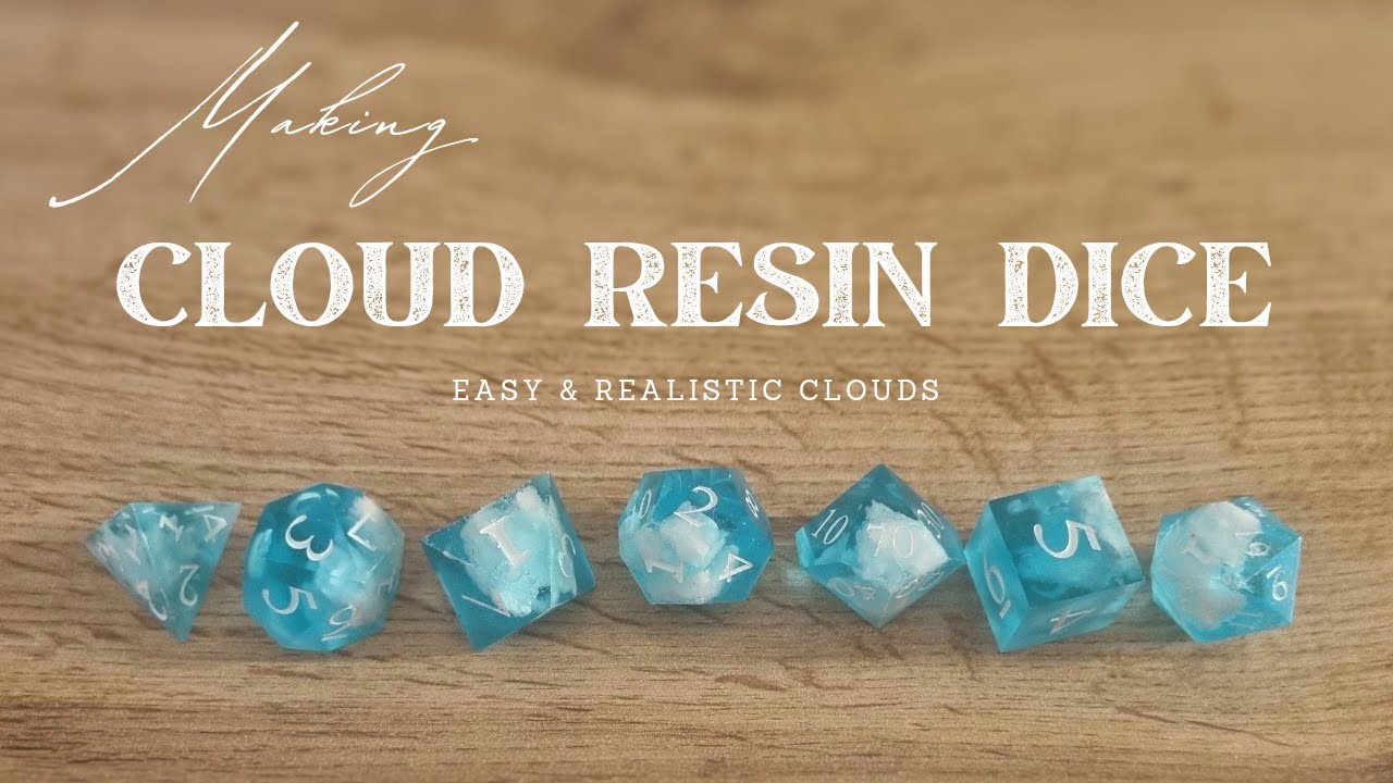 Making cloud resin dice *easy and realistic clouds - YouTube