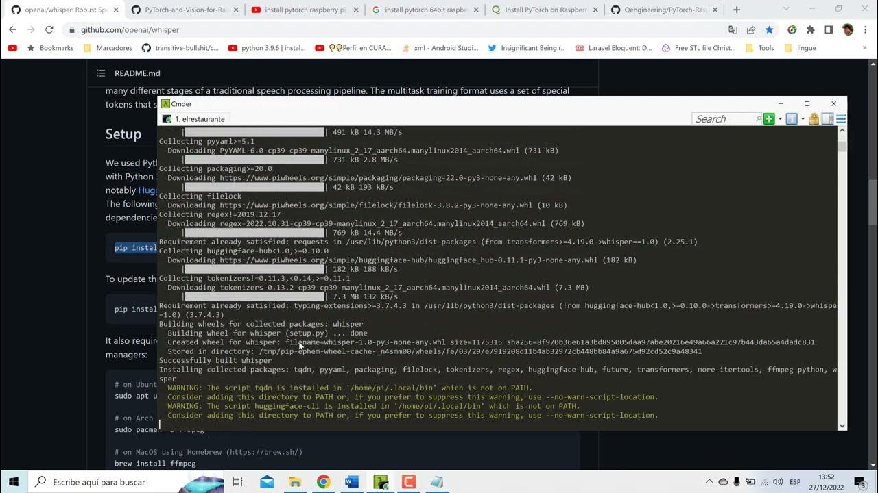 Instalar whisper en raspberry pi y comparando modelos - YouTube