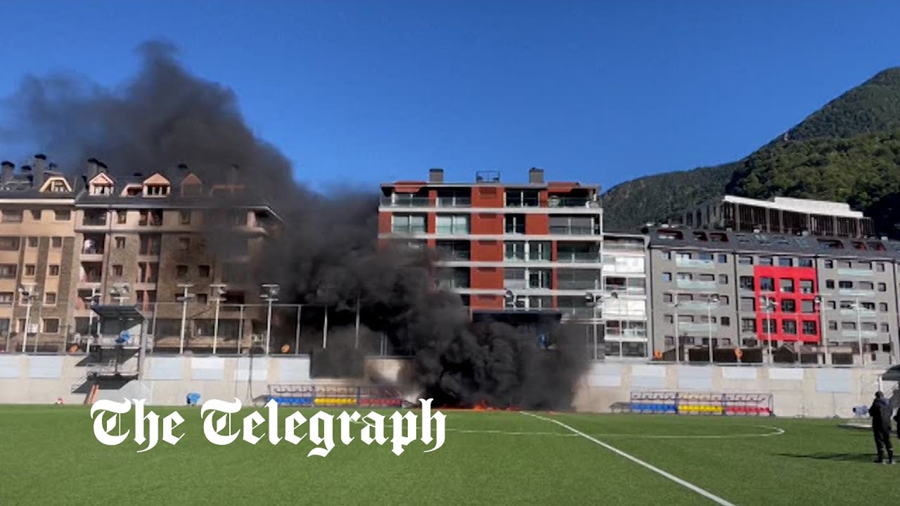 Fire breaks out at Andorra's national stadium before England football ...