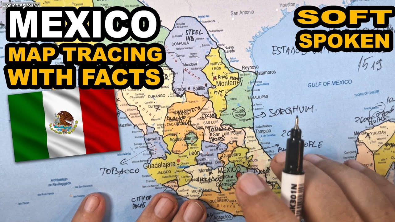 Tracing map of Mexico with states facts and interesting curiosities ...