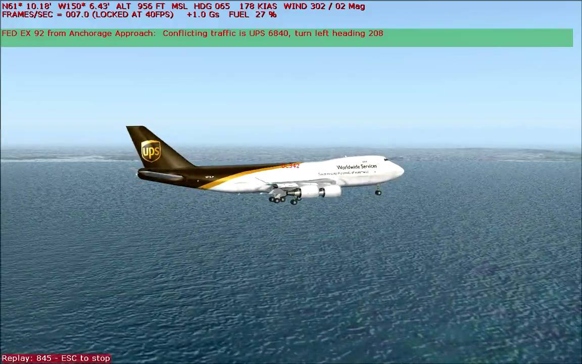 UPS 747-400F Landing in Anchorage (PANC) Runway 6L after a 6hr flight ...