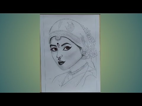 Indian bride] pencil sketch drawing ] part 1 step by step sketch - YouTube