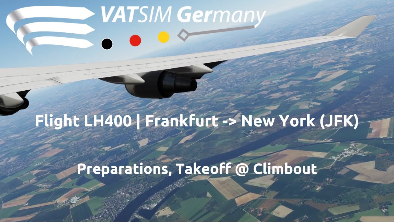 Flight LH400 [ Frankfurt - New York JFK ] Preparations, Takeoff ...