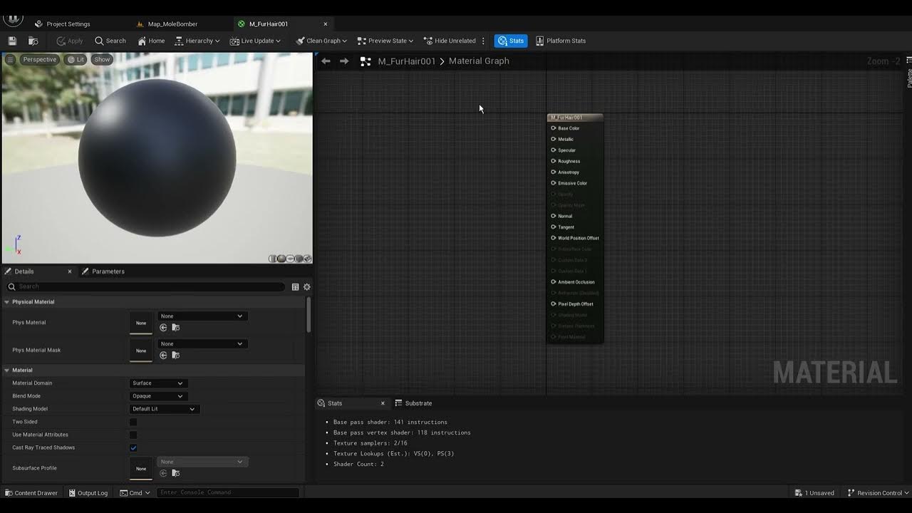Fur Hair Blender to UE5 015 How to change color Add Material ShadingModel=Hair - YouTube