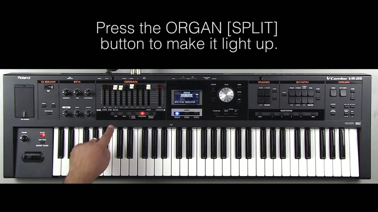 Roland VR-09 - How to Create a Split (Organ/Organ) - YouTube