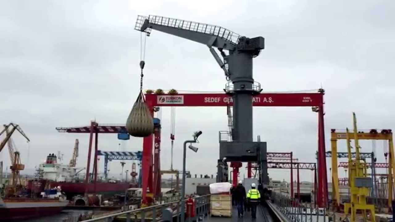 Floating dock crane with high IP rating for tough operating ...