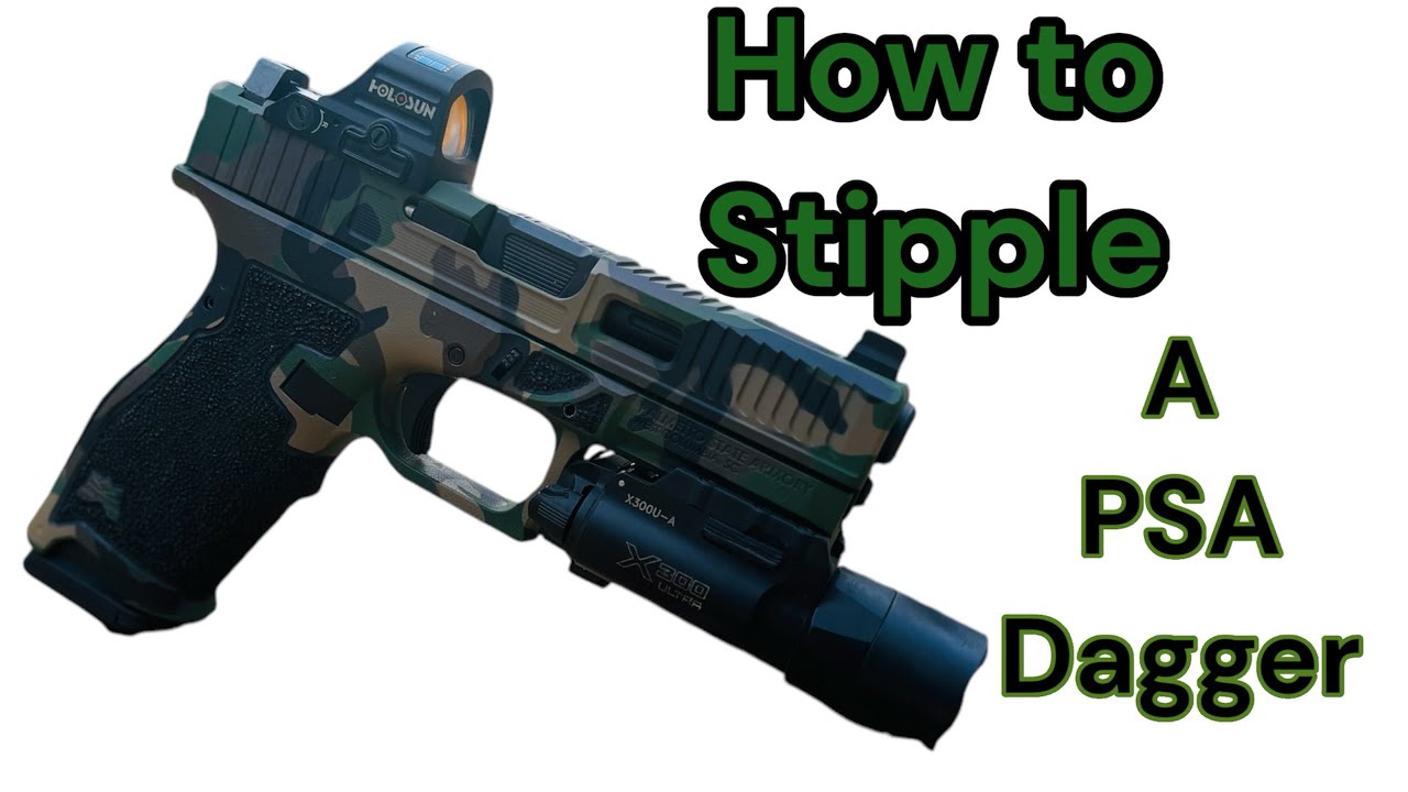 How to stipple a PSA Dagger - Random press texture - HD borders - YouTube