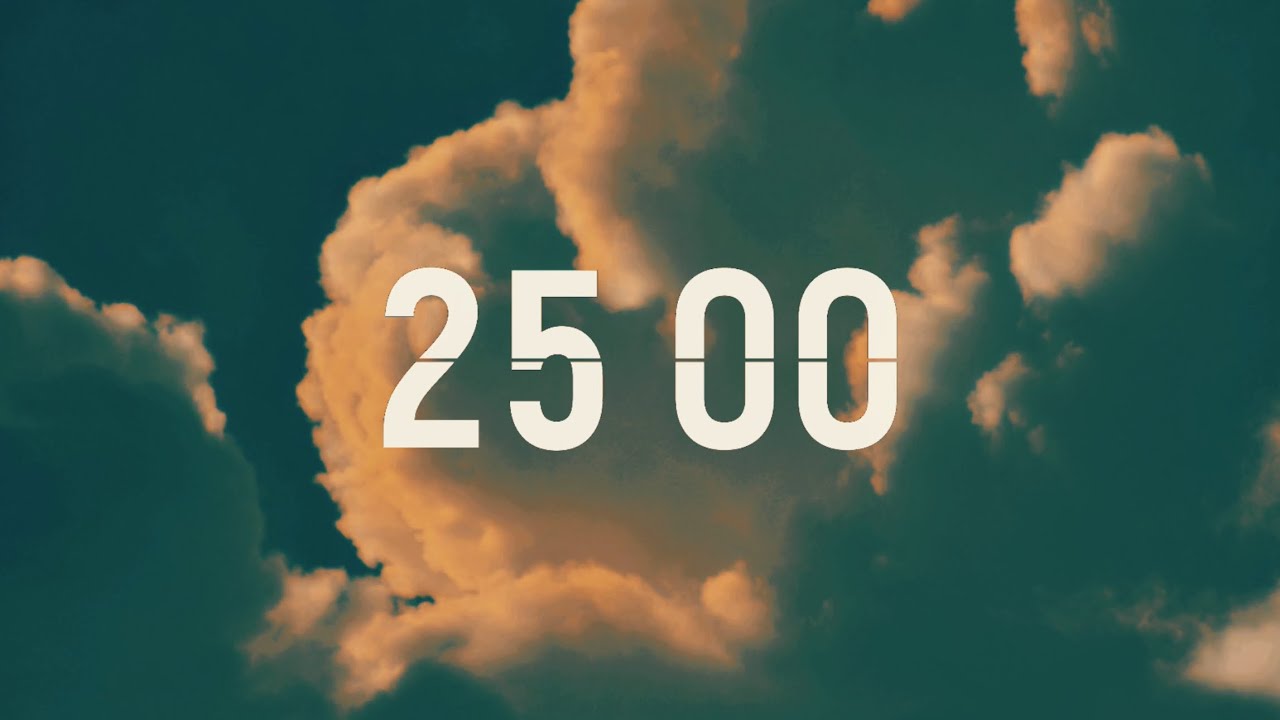 25 minutes Countdown Timer ☁️ Flip Clock with Simple Beeps 🔔 - YouTube