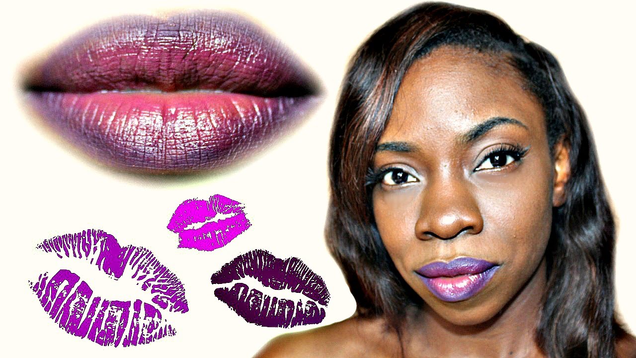 How To Ombre Lip Tutorial Shades Of Purple Lip Youtube