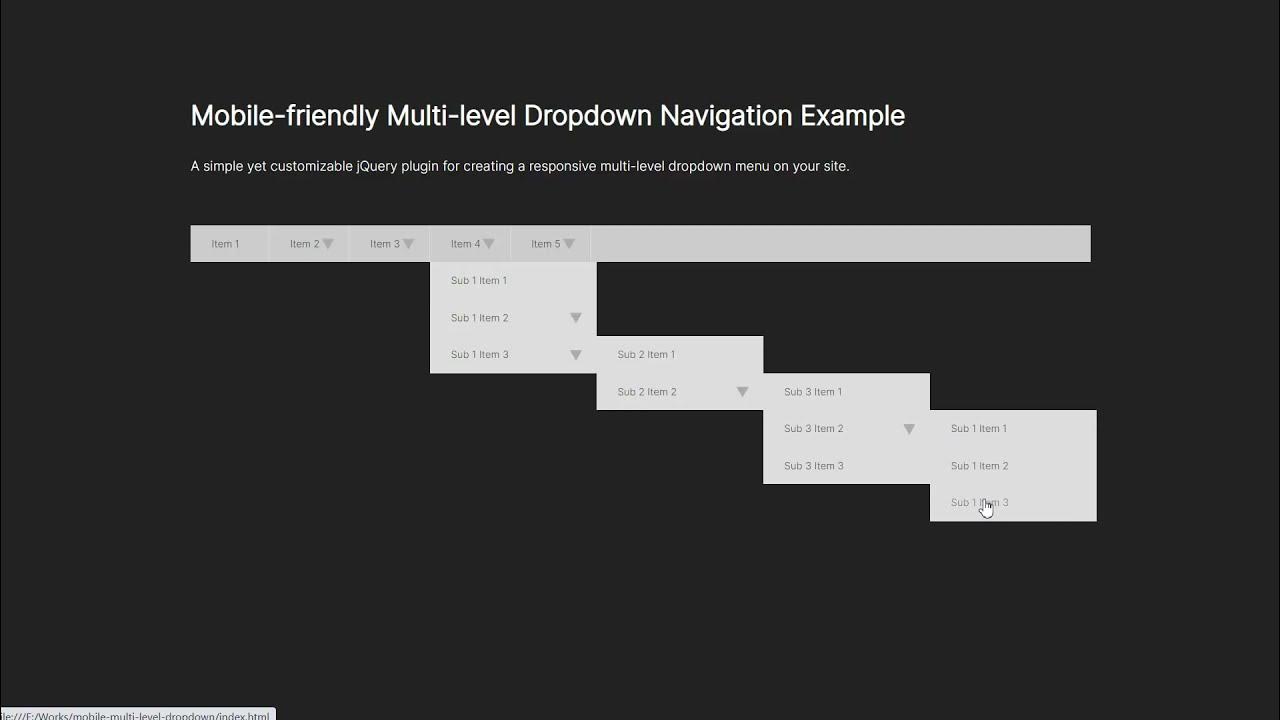 Create A Mobile-friendly Multi-level Dropdown Navigation With JavaScript And CSS - YouTube