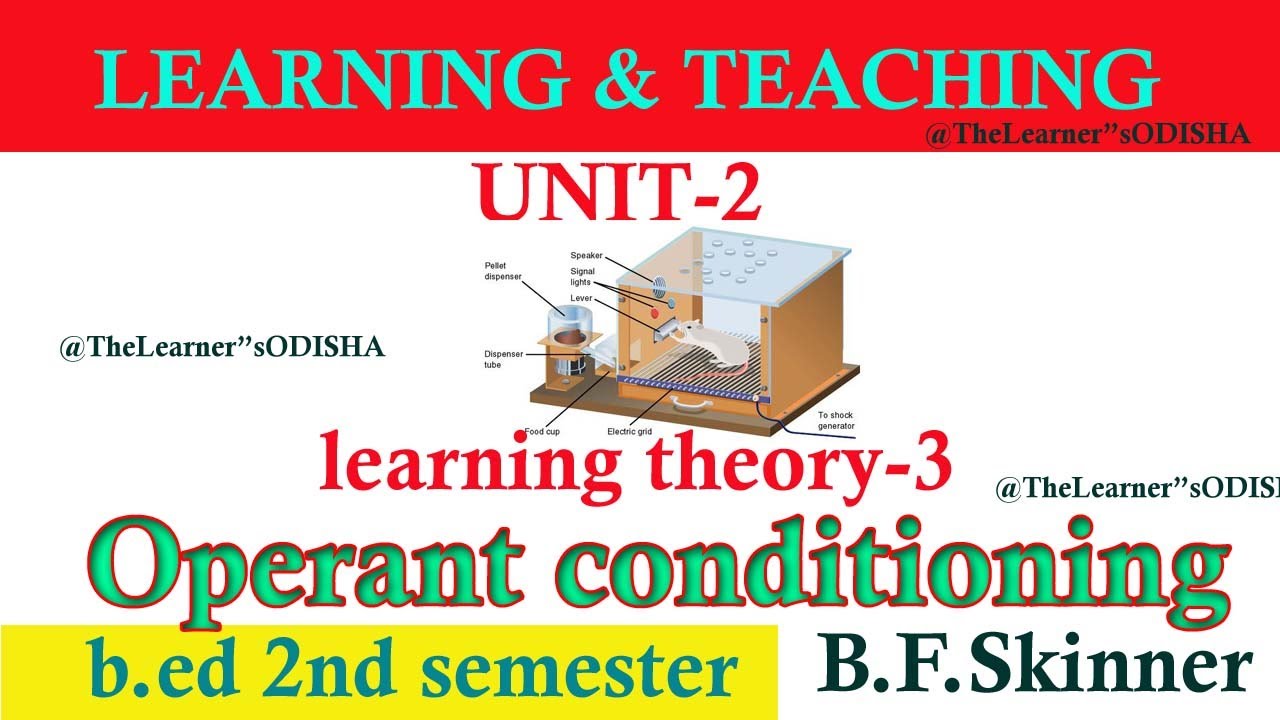 unit-2 || OPERANT CONDITIONING || Learning theory-2 || b.ed 2nd ...