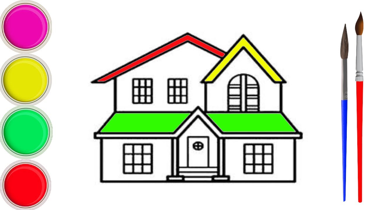 bolalar uchun uy rasmlari/how to a draw house easily / house drawing ...