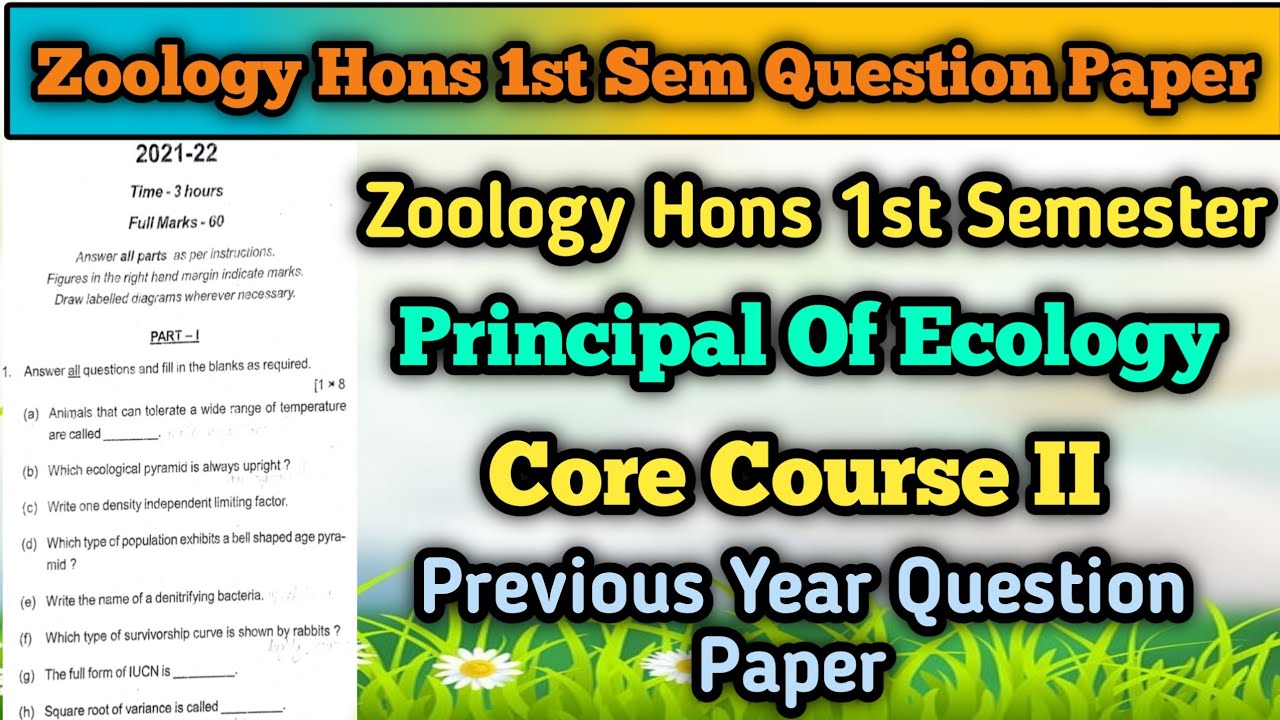 Zoology hons Plus 3 1st semester core paper 2 previous year question ...