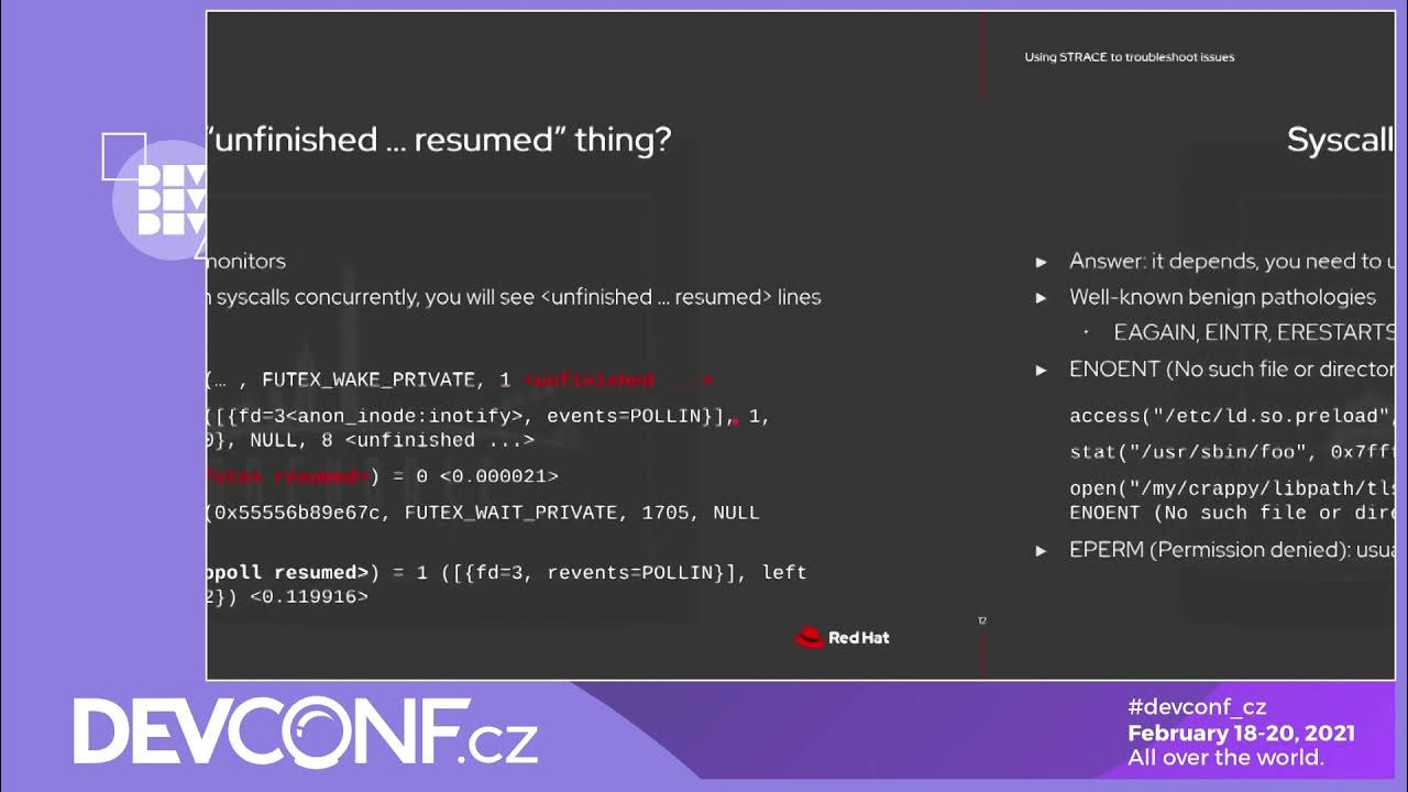 Using strace to troubleshoot issues - DevConf.CZ 2021 - YouTube