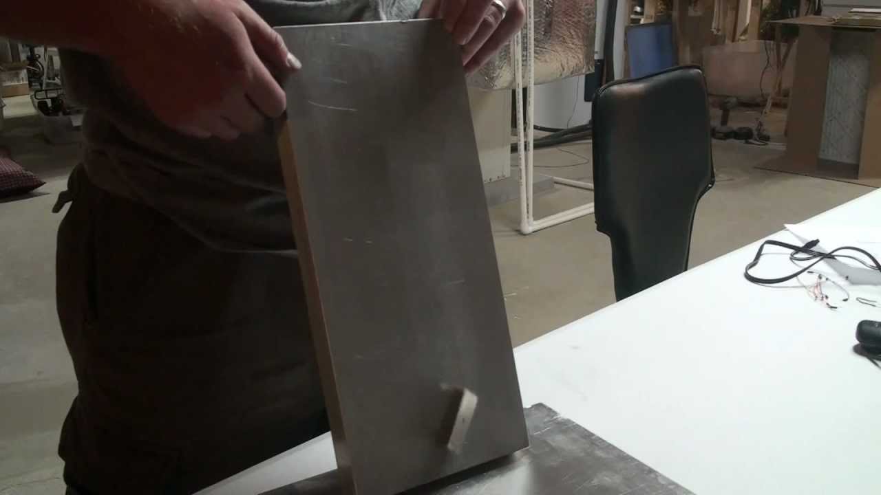 Block magnet falling/rolling/sliding down an aluminum ramp - YouTube