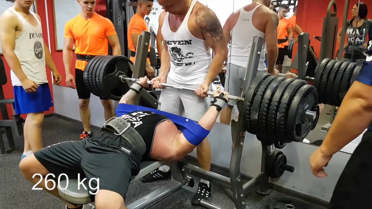 bench press 260kg - YouTube