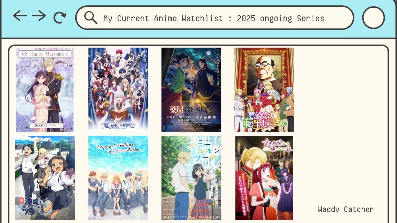 My Current Anime Watchlist : 2025 Ongoing Anime Series - YouTube