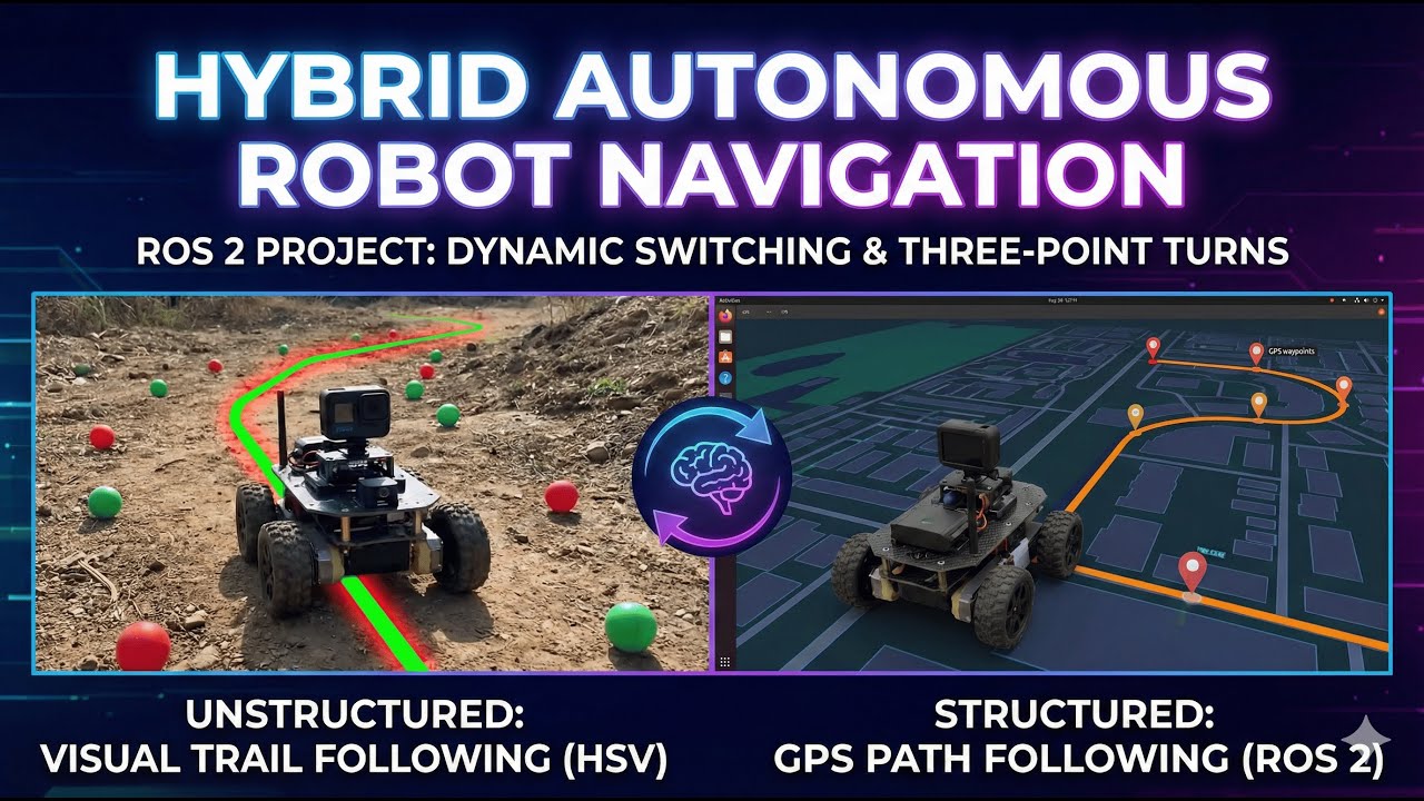 Autonomous Hybrid Navigation - ROS2 Gazebo Simulation - YouTube