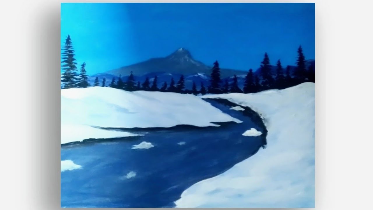Easy Winter Painting Tutorial | Acrylic Painting For Beginners | Step ...