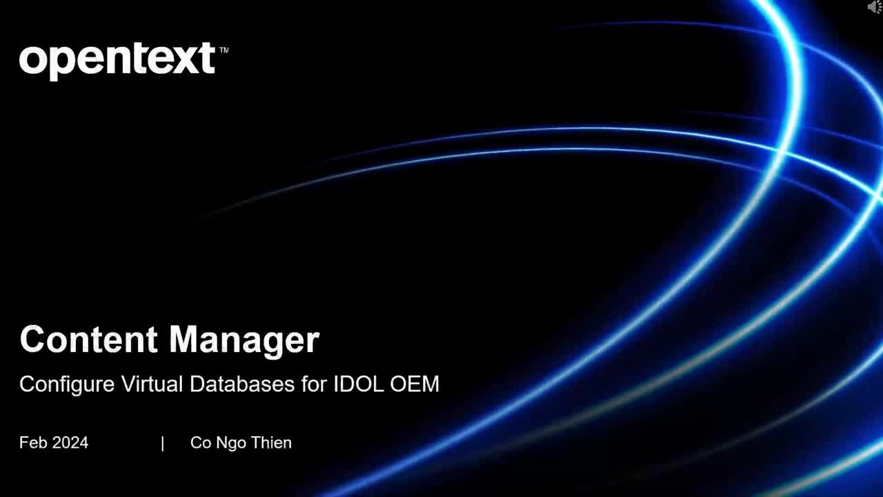 Content Manager: Configure Virtual Databases for IDOL OEM - YouTube