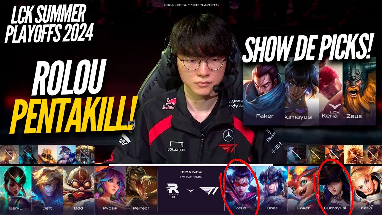 T1 ESTREIA nos PLAYOFFS da LCK 2024 - T1 vs KT - LEE SIN do KERIA ...