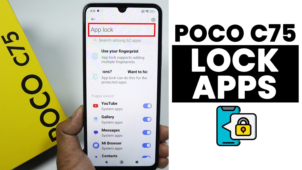 How to Lock Apps In Poco C75 - App Lock Settings - YouTube