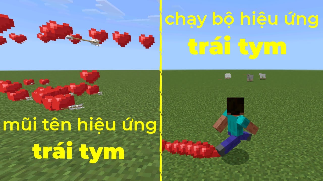 Minecraft pe : 2 cách tạo ra hiệu ứng trái tim cực đẹp bằng command ...