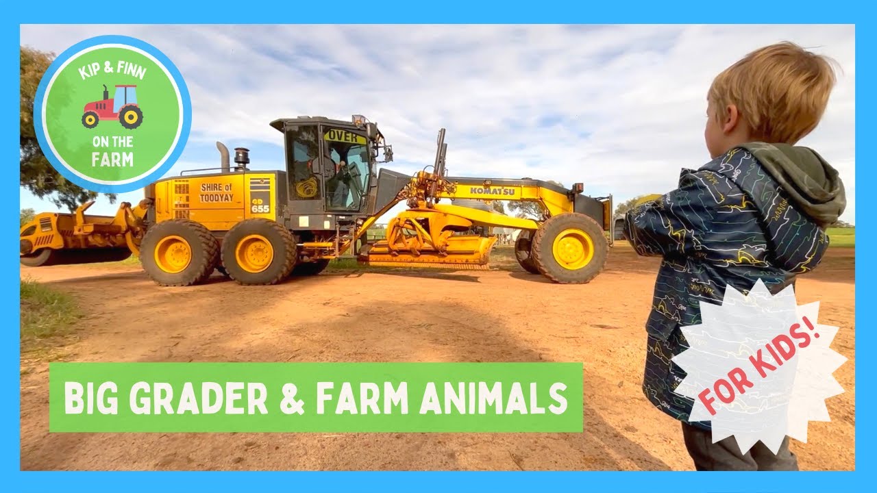 Big Grader Working & Farm Animals | Kids Tractor & Farm Videos - YouTube