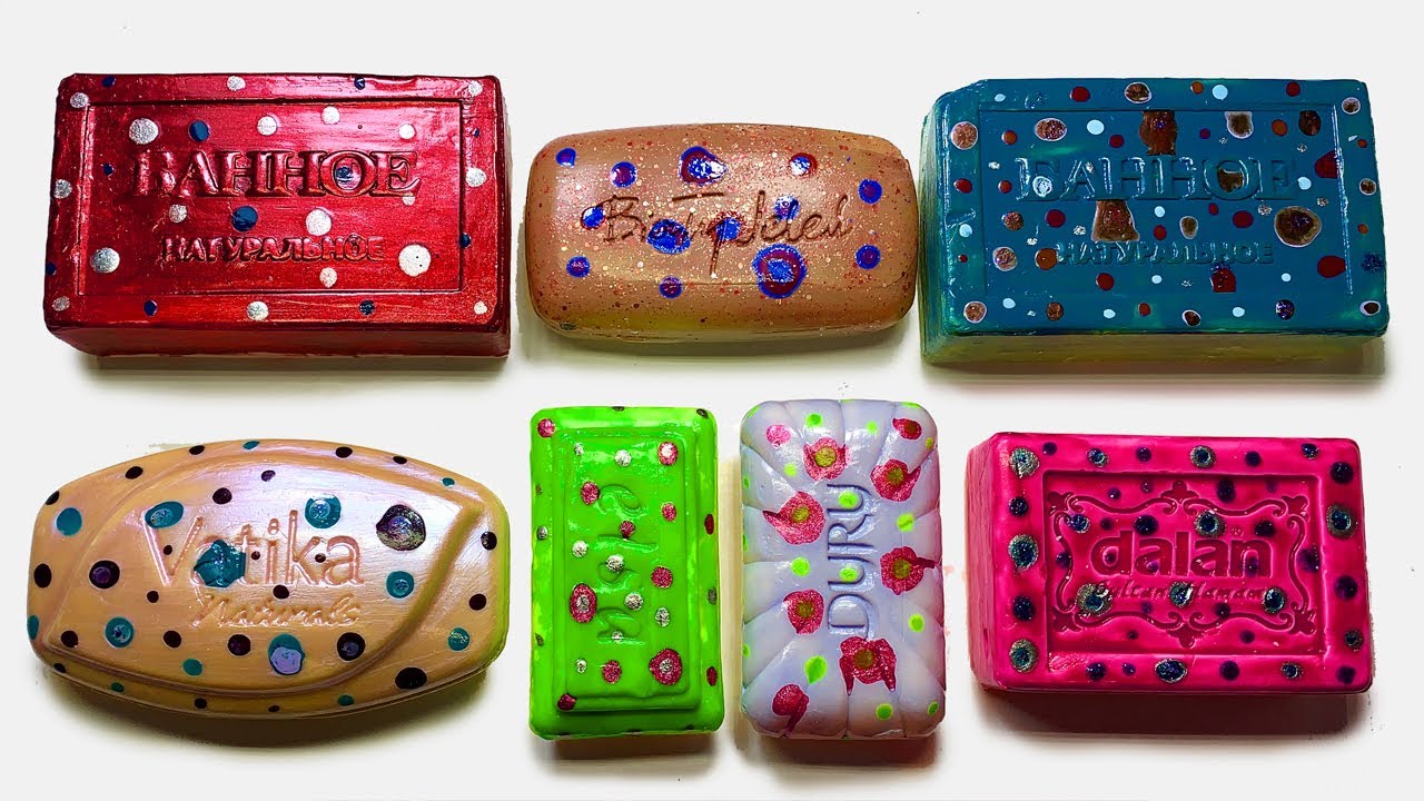 Painted DRY soap / Multi-colored Soap carving / Satisfying ASMR video ...