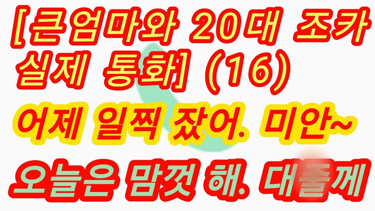 실제 통화 내용 대박이네요 큰엄마와 조카 16편 술취한 귀여운 큰엄마 ㅋㅋㅋ 실화사연 충격적인 사연 막장사연 장모님 썰 이모 친구엄마 사이다 응징 반전 Youtube